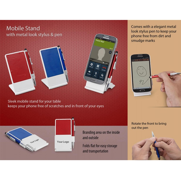 Mobile Stand With Metal Look Stylus & Pen – Corporate Gifts ...